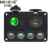 China IP65 Waterproof Aluminum Marine Switch Panel with QC3.0+USB-C Port for Boats and Trucks for sale