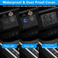 China IP65 Waterproof Aluminum Marine Switch Panel with QC3.0+USB-C Port for Boats and Trucks for sale