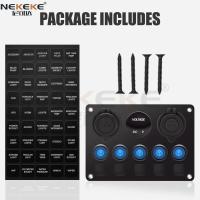 China 5 Gang Marine Switch Panel IP65 Waterproof with 20A DC Overload Protection and Aluminum Construction for sale