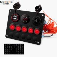 China 5 Gang Marine Switch Panel IP65 Waterproof with 20A DC Overload Protection and Aluminum Construction for sale