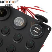 China Marine Switch Panel 8 Gang IP65 Waterproof with Dual USB Charger and Voltmeter Aluminum Construction for sale