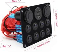 China Marine Switch Panel 8 Gang IP65 Waterproof with Dual USB Charger and Voltmeter Aluminum Construction for sale