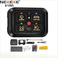 China IP65 Waterproof 4 Gang ON-OFF Marine Switch Panel with LED Light for Boat Control Box for sale