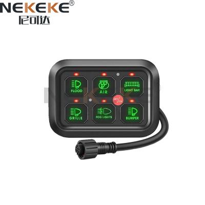 China 6 Gang Dimmable Touch Marine Switch Panel IP65 Waterproof Switch Control Box for Car and Boat for sale