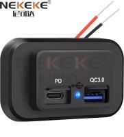 China 12V Waterproof Marine Power Socket with Dual Quick Charge 3.0 USB Charger in ABS Material for sale