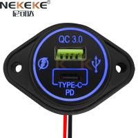 China Waterproof Marine Power Socket with Quick Charge QC3.0 and 12-24V Input USB Charger for Cars and Boats for sale