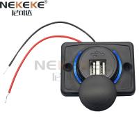 China Waterproof 12V-24V Marine Power Socket Dual USB Fast Charger with LED for Cars and Boats for sale