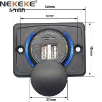 China Waterproof 12V-24V Marine Power Socket Dual USB Fast Charger with LED for Cars and Boats for sale