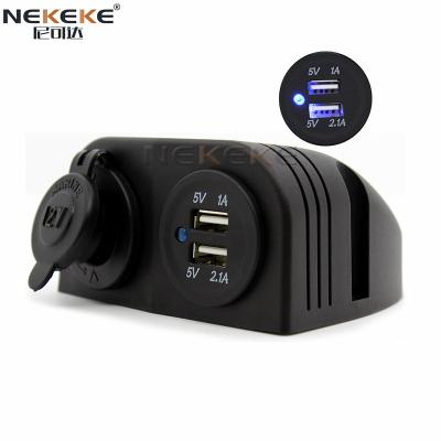 China 12V-24V Marine Power Socket with Dual USB Ports and IP68 Waterproof Rating for Boats and Cars for sale