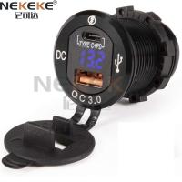 China Waterproof Marine Power Socket with QC3.0 Fast Charging and ABS Material for 12V/24V Vehicles for sale