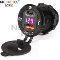 China Waterproof Marine Power Socket with QC3.0 Fast Charging and ABS Material for 12V/24V Vehicles for sale
