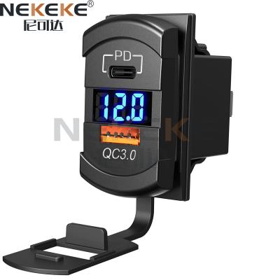 China Waterproof IP65 Marine Power Socket Dual Port USB 3.0 & PD Charger with 12-24V Input for Cars and Boats for sale