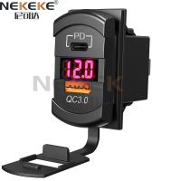 China Waterproof IP65 Marine Power Socket Dual Port USB 3.0 & PD Charger with 12-24V Input for Cars and Boats for sale