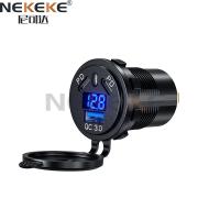 China Dual PD 45W Marine Power Socket with QC 3.0 Charging Ports and LED Voltmeter for Cars and Boats for sale