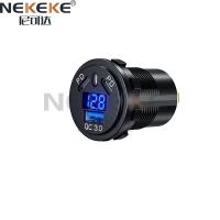 China Dual PD 45W Marine Power Socket with QC 3.0 Charging Ports and LED Voltmeter for Cars and Boats for sale