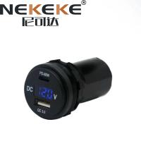 China 60W PD Type C QC3.0 USB Car Charger Socket With Voltmeter 12V 24V For Marine Vehicle for sale