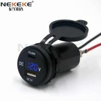 China 60W PD Type C QC3.0 USB Car Charger Socket With Voltmeter 12V 24V For Marine Vehicle for sale