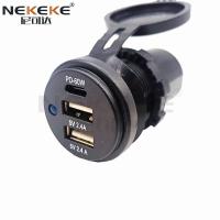 China 60W PD Type C 3 Port Fast Car Charger Socket With Dual 2.4A USB Ports 12V 24V Marine And Vehicle Use for sale