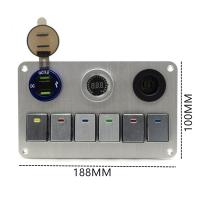 China 6 Gang Marine Switch Panel With Dual QC3.0 USB Charger And Aluminum Alloy Housing For Boats And RVs for sale