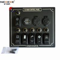 China DC Main Control Panel With Digital Voltage Current Display Dual USB Charger For Marine Boat RV for sale