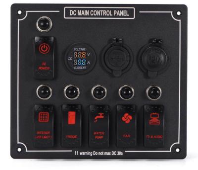 China DC Main Control Panel With Digital Voltage Current Display Dual USB Charger For Marine Boat RV for sale