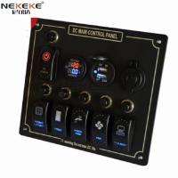 China DC Main Control Panel With Digital Voltage Current Display Dual USB Charger For Marine Boat RV for sale