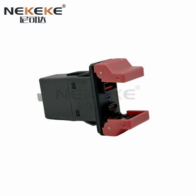 China Waterproof Marine Power Socket 12-24V DC Dual USB Charger Socket with LED Light for Boats and Cars for sale