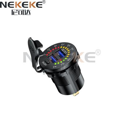 China Waterproof Marine Power Socket with QC 3.0 Fast Charging and Voltage Monitoring for Boats and Cars for sale