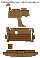 China Marine EVA Flooring For 2000 Bayliner 2855 Swim Platform Cockpit Pad EVA Foam Faux Teak Deck Floor Mat Seadek Gatorstep Style Self Adhesive for sale