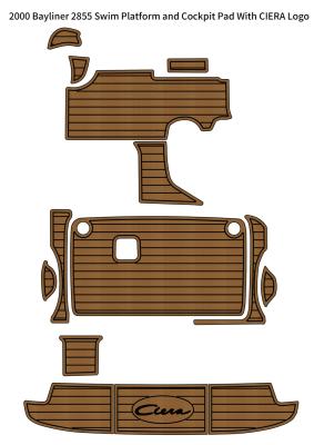 China Marine EVA Flooring For 2000 Bayliner 2855 Swim Platform Cockpit Pad EVA Foam Faux Teak Deck Floor Mat Seadek Gatorstep Style Self Adhesive for sale