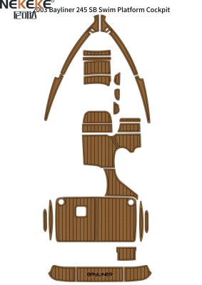 China 6mm Thick Self-Adhesive Faux Teak Marine EVA Flooring Boat Deck Mat for 2003 Bayliner 245 SB for sale
