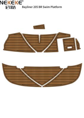 China 6mm Thick Self-Adhesive Faux Teak Marine EVA Flooring Boat Deck Mat for 2009 Bayliner 205 BR Swim Platform for sale