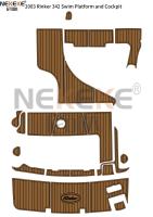 China Self-Adhesive 6mm Thickness Faux Teak Marine EVA Flooring Boat Deck Mat for 2003 Rinker 342 for sale