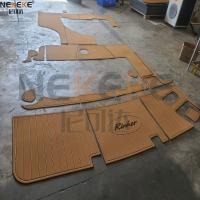 China Self-Adhesive 6mm Thickness Faux Teak Marine EVA Flooring Boat Deck Mat for 2003 Rinker 342 for sale