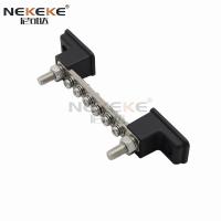China 6-Position Screw Fixed Single Power Distribution Bus Bar With PC Dustproof Cover - Nickel-plated Copper (RV/Marine/Solar) 100A-150A Capacity for sale