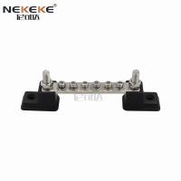 China 6-Position Screw Fixed Single Power Distribution Bus Bar With PC Dustproof Cover - Nickel-plated Copper (RV/Marine/Solar) 100A-150A Capacity for sale