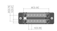 China 6-Position Double Row Solid Bus Bar With PC Cover - Nickel-plated Copper (RV/Marine/Auto) 100A-150A Capacity for sale