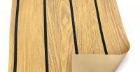 China Self Adhesive PVC Marine Non Slip Mat Teak Wood Grain Boat Deck Pad UV Resistant Anti Skid Self Adhesive Flooring For Inflatable Boats Yachts for sale