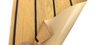 China Self Adhesive PVC Marine Non Slip Mat Teak Wood Grain Boat Deck Pad UV Resistant Anti Skid Self Adhesive Flooring For Inflatable Boats Yachts for sale