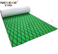 China Self Adhesive EVA Deck Sheet Green Black Embossed Diamond Anti Slip Waterproof Foam Mat for Boat Gym Pool Garage for sale