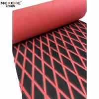 China Self Adhesive EVA Deck Sheet Black Red Embossed Diamond Anti Slip Waterproof Foam Mat for sale