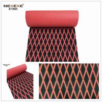 China Self Adhesive EVA Deck Sheet Black Red Embossed Diamond Anti Slip Waterproof Foam Mat for sale