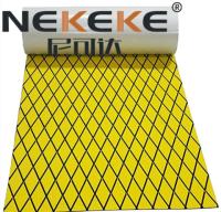 China Self Adhesive EVA Deck Sheet Yellow Black Embossed Diamond Anti Slip Waterproof Foam Mat for sale