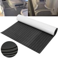 China Self Adhesive Straight Groove EVA Boat Deck Mat Dark Grey Black Stripe Waterproof Anti Slip Marine Flooring for sale