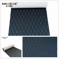 China Self Adhesive EVA Diamond Pattern Deck Mat Dark Grey Black Stripe Waterproof Anti Slip Marine Flooring for sale