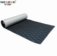 China Self Adhesive EVA Diamond Pattern Deck Mat Dark Grey Black Stripe Waterproof Anti Slip Marine Flooring for sale