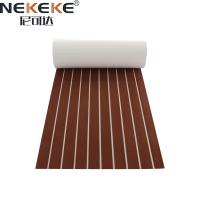 China Self Adhesive EVA Deck Sheet Dark Brown White Straight Stripe for sale