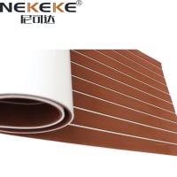 China Self Adhesive EVA Deck Sheet Dark Brown White Straight Stripe for sale