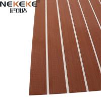 China Self Adhesive EVA Deck Sheet Dark Brown White Straight Stripe for sale