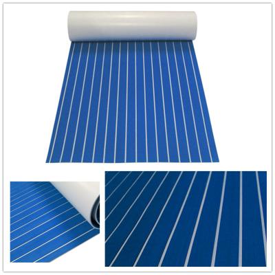 China Self Adhesive EVA Deck Sheet Dark Blue White Straight Stripe for sale